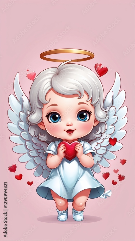 Set cute Adorable Cupid cartoon character. Amur babies, little angels ...