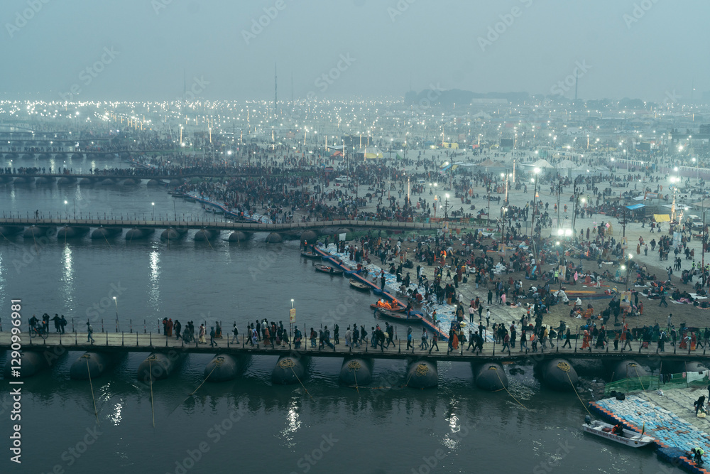 Prayagraj, India - January 2025: Kumb Mela event in Prayagraj, India ...