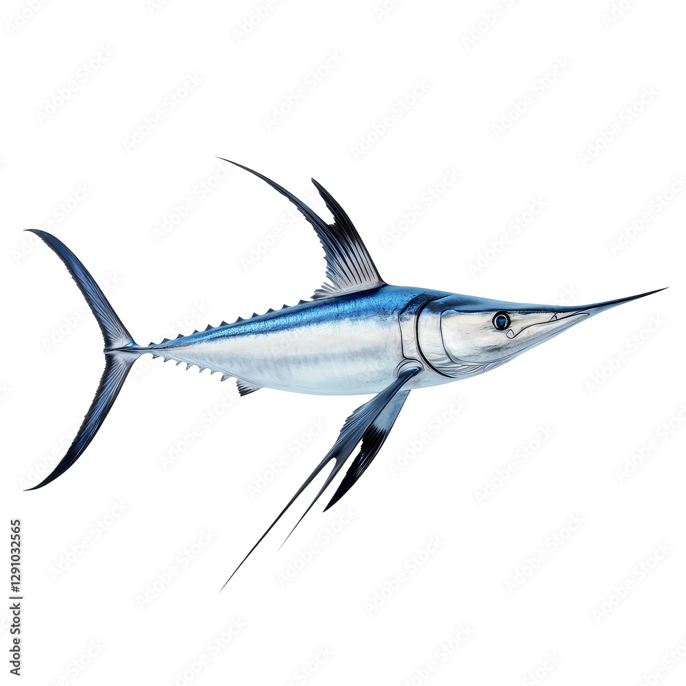 Swordfish illustration on a transparent background showcasing its ...