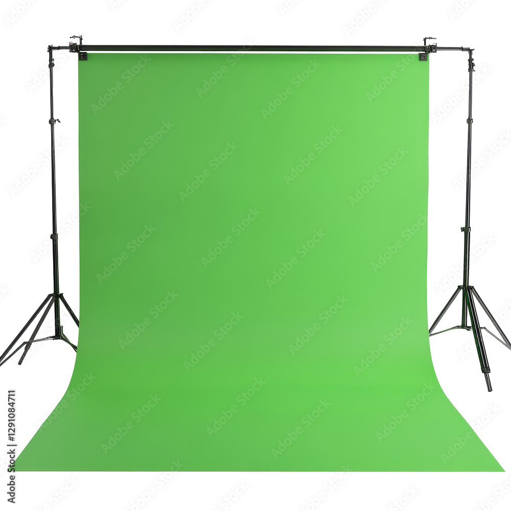 Green screen setup on a transparent background for versatile filming ...