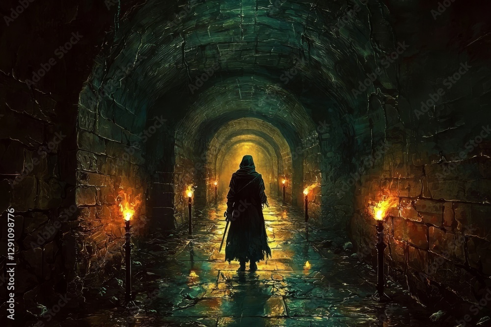 Explore the Terrifying Depths of Medieval Catacombs Stock Illustration ...