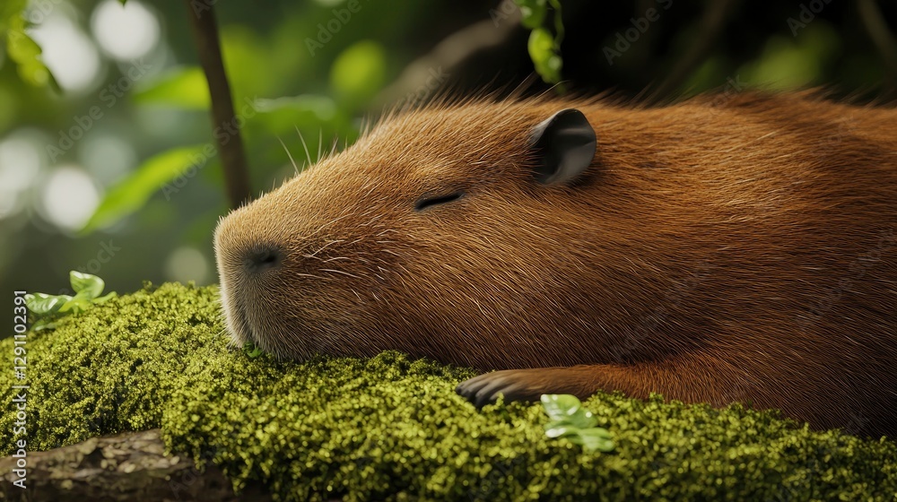 Experience capybara resting in zoo sanctuary nature Stock Photo | Adobe ...