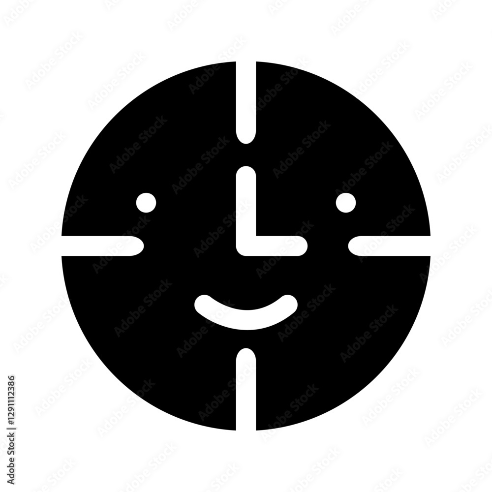 Solid icon of a minimalist wall clock showing only tick marks without ...