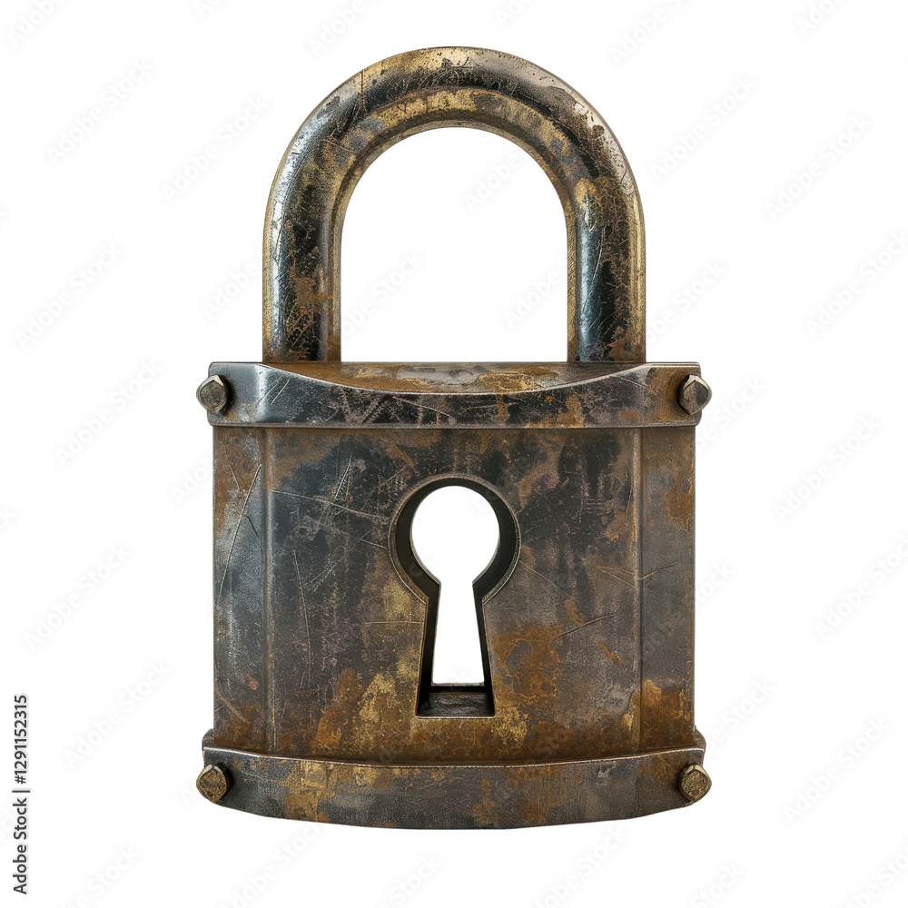 Photo Stock Rusty padlock with keyhole, symbolizing security and ...