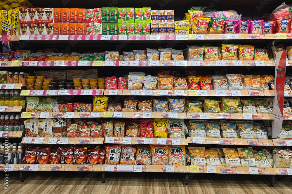 Penang, Malaysia - Feb 22, 2025: Wide selection of imported Japanese ...