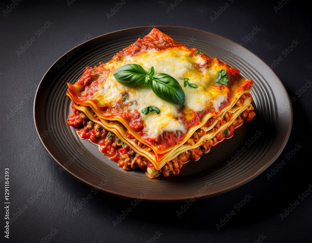 Fotografía de estudio profesional Imagen de lasaña, magnífica lasaña ...
