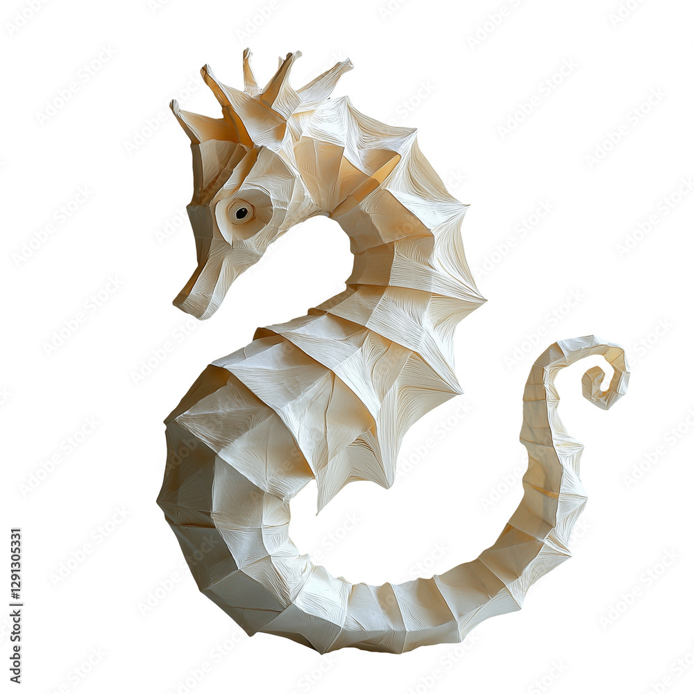 Origami Seahorse – Intricate Paper Folding of a Marine Creature Stock ...
