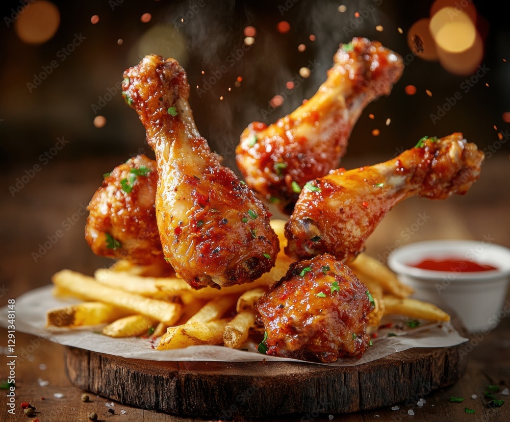 Golden Fried Chicken: A mouthwatering image of golden-brown, crispy ...