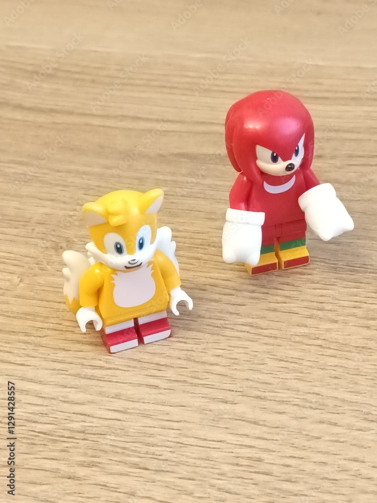 Lego Tails and Knuckles from the Sonic The Hedgehog series. Stock Photo ...