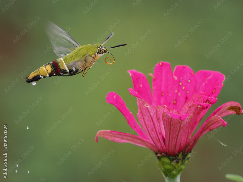 The hummingbird hawk-moth (Macroglossum stellatarum) is a fascinating ...