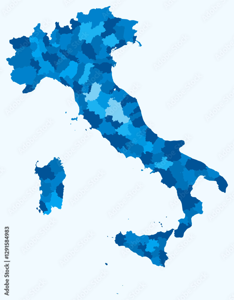 Vector de Stock Map of Italy with regions. Just a simple country border ...