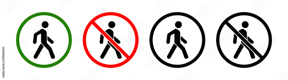 No entry sign. Stop signs collection. Prohibition sign walking ...