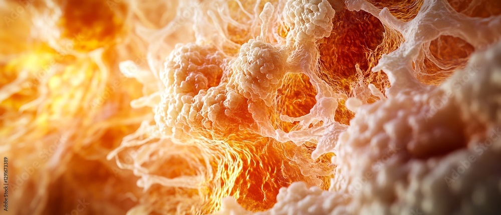 Dynamic 3D cross section showing cellular differentiation vibrant ...