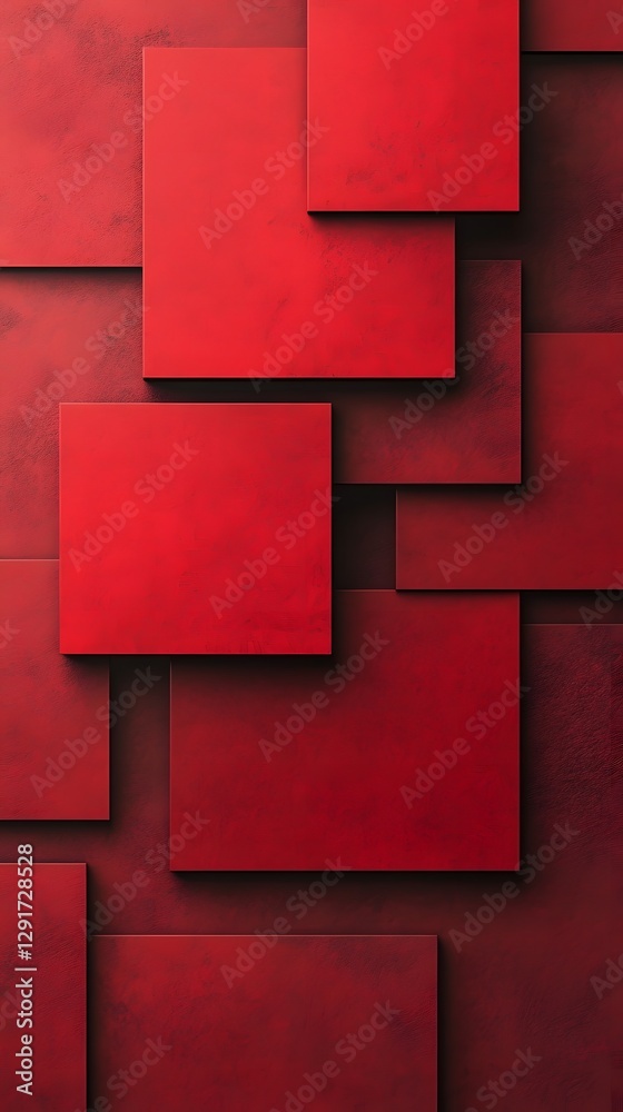 Cherry red wallpaper with a minimalist abstract shape, modern and ...