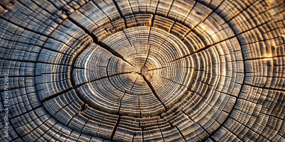 Detailed cross-section of weathered tree trunk, revealing intricate ...