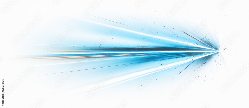 Stylized blue laser beam with glowing light effect isolate on ...