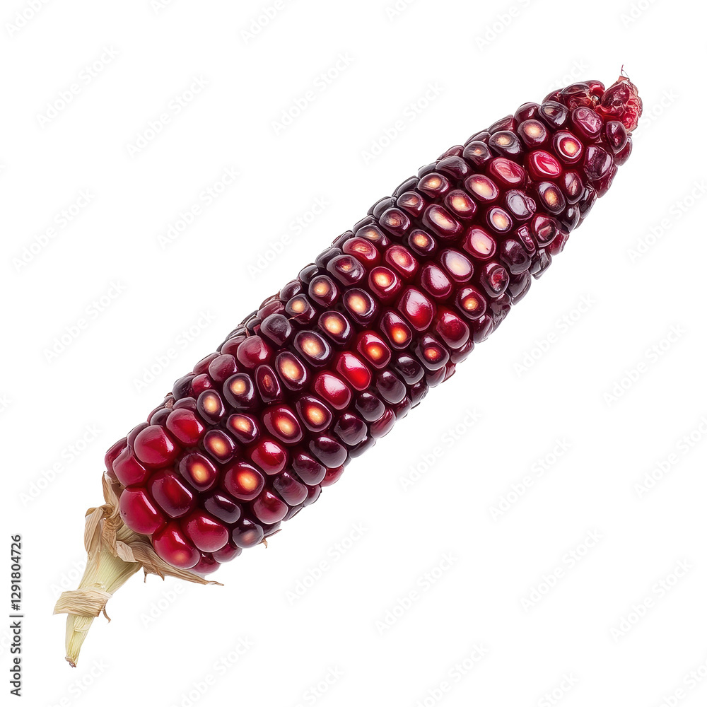 Red corn displayed on a Transparent background showcases unique kernels ...