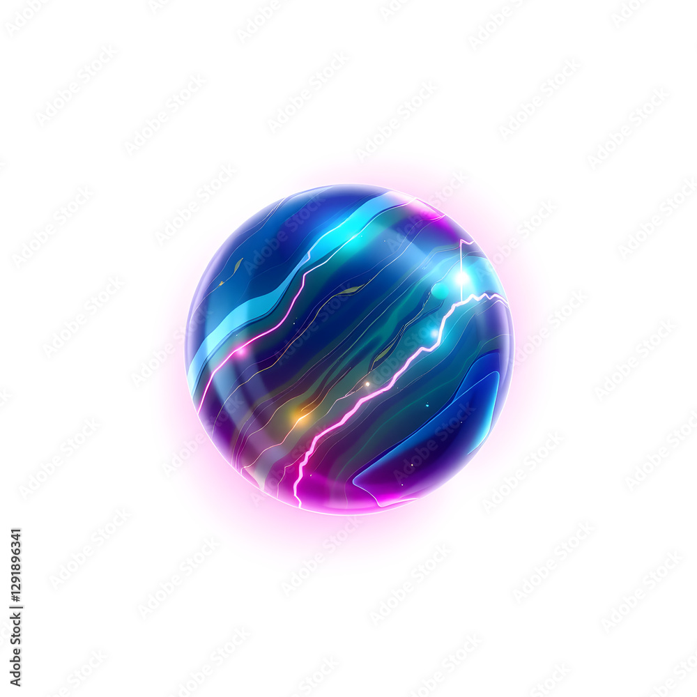 Marble stone holographic 3D icon. neon symbol vector illustration ...