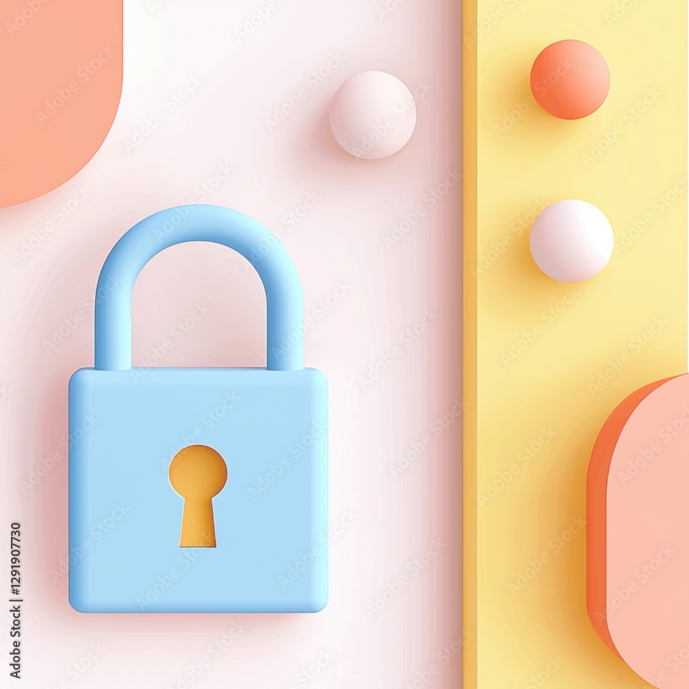 Flat minimalistic illustration of a four digit security passcode next ...