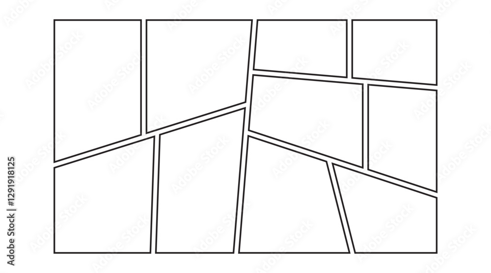 blank template for a collage grid manga comic storyboard layout panel ...
