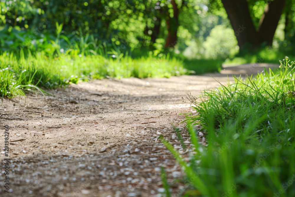 The barefoot path is located in a park environment. A tactile track is ...