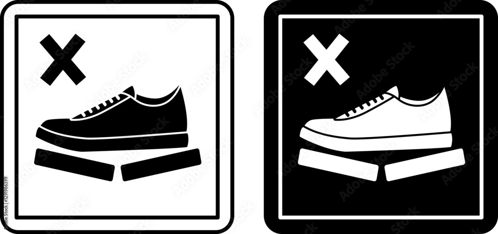 Do Not Step Icons. Labels for Cardboard Packaging. Warning Symbol ...