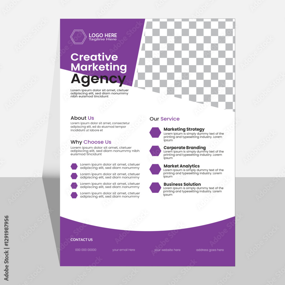 Flyer Design in Adobe Illustrator Modern Creative Marketing layout ...