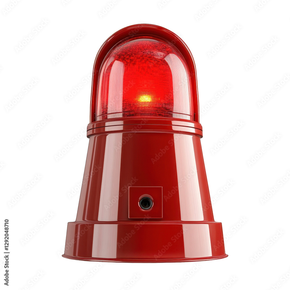 Red siren on a Transparent background indicating alert status and ...
