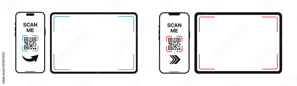 Scan Me QR code blank frame. printable scan Me sticker template for ...
