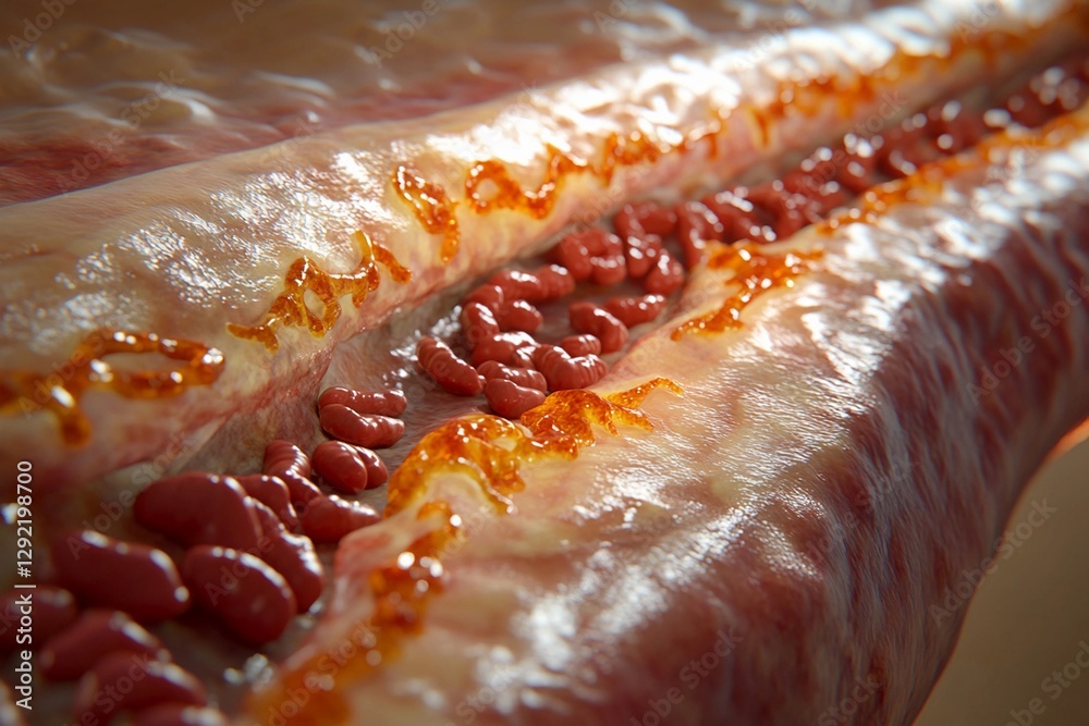 Heart with damaged coronary arteries due to atherosclerosis Stock Photo ...