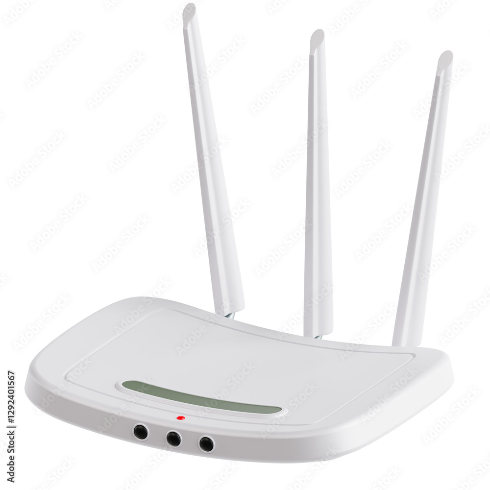 3D illustration of Wi Fi Router. A detailed 3D icon representing ...