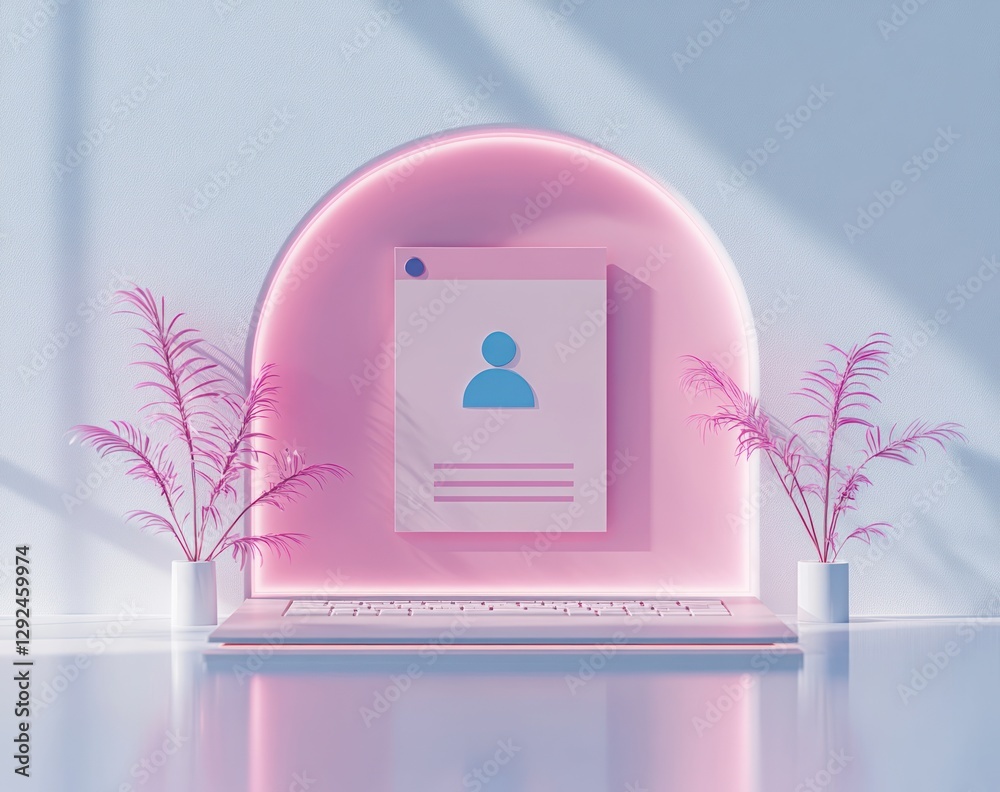 Minimal User Profile Interface Design with Soft Colors for Registration ...