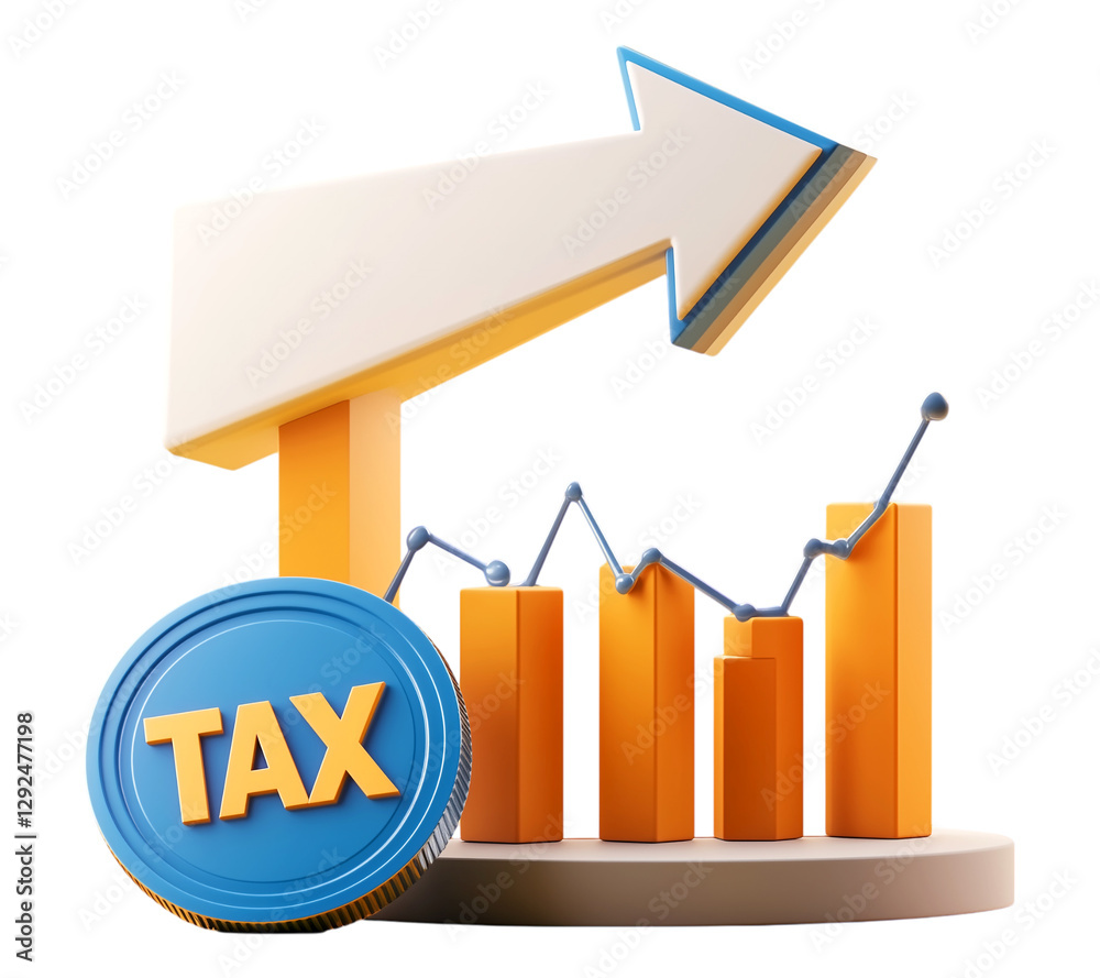 3d tax statistic and wealth management on clipboard checklist ...