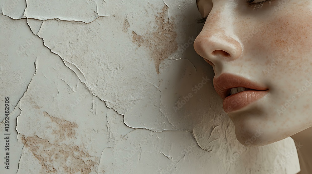 Seamless high-resolution image of a white faux plaster wall with soft ...