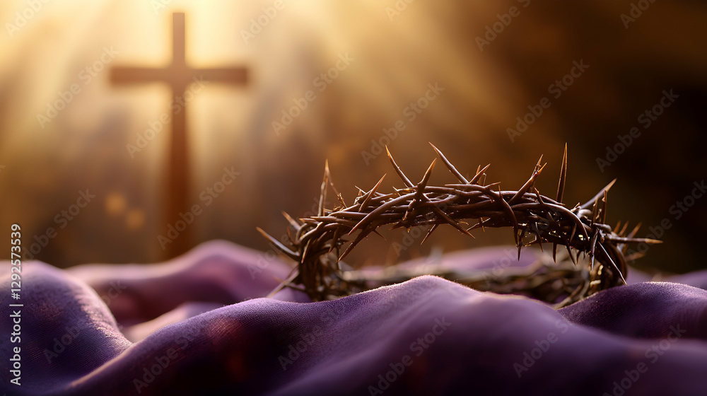 Symbolic representation of Jesus Christ's crucifixion, Crown of thorns ...