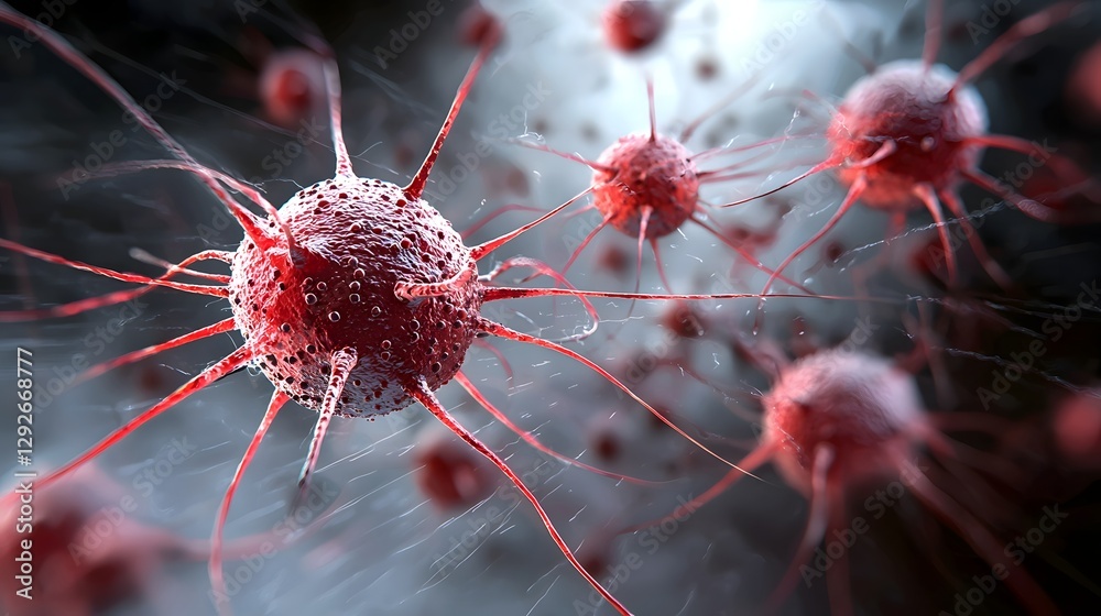 Detailed Microscopic View Showcasing the Dark Pigmentation and Cellular ...