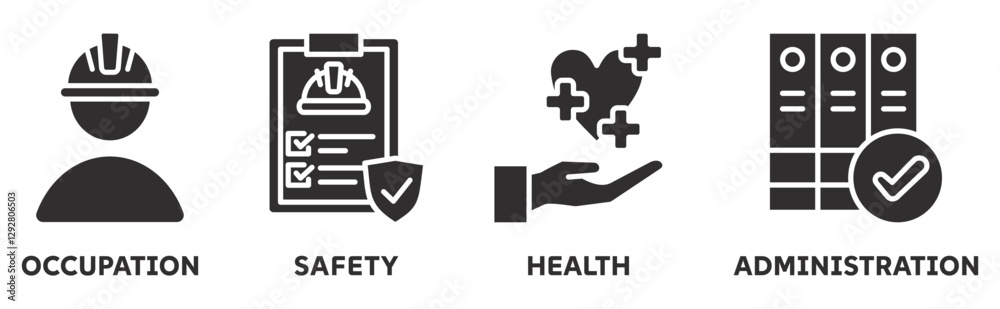 Icon Set of osha web vector illustration concept with icons of ...