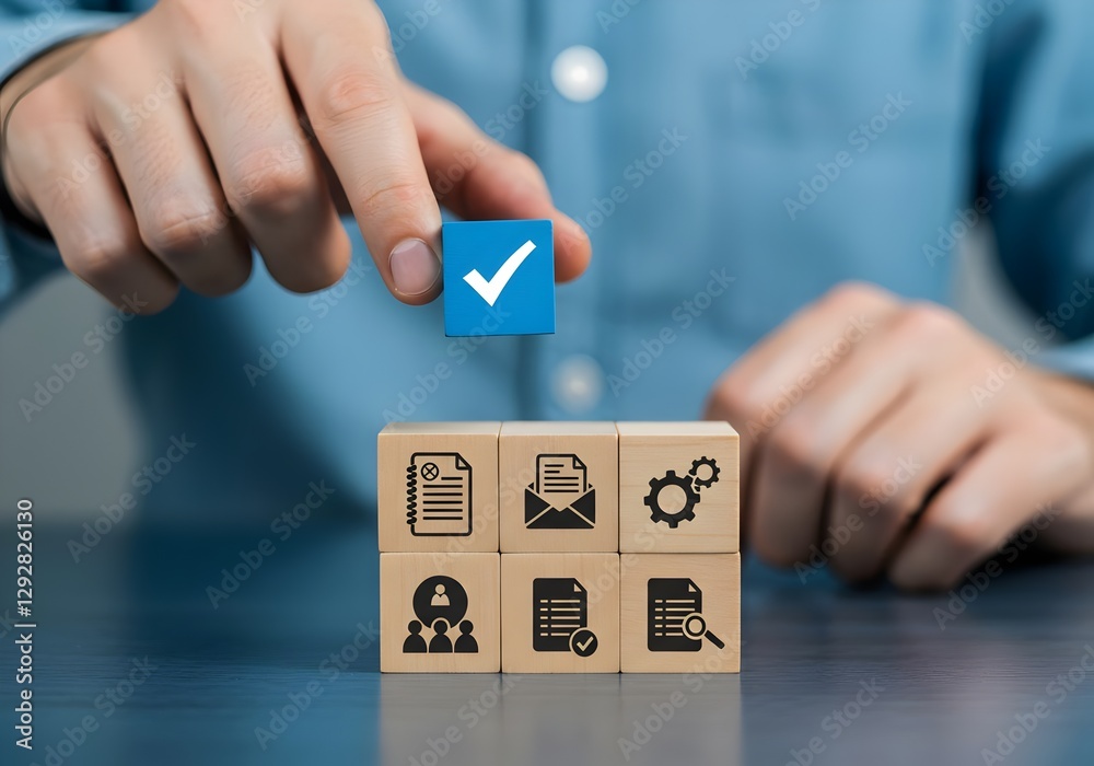 Стоковое фото «Document review process and quality control concept ...