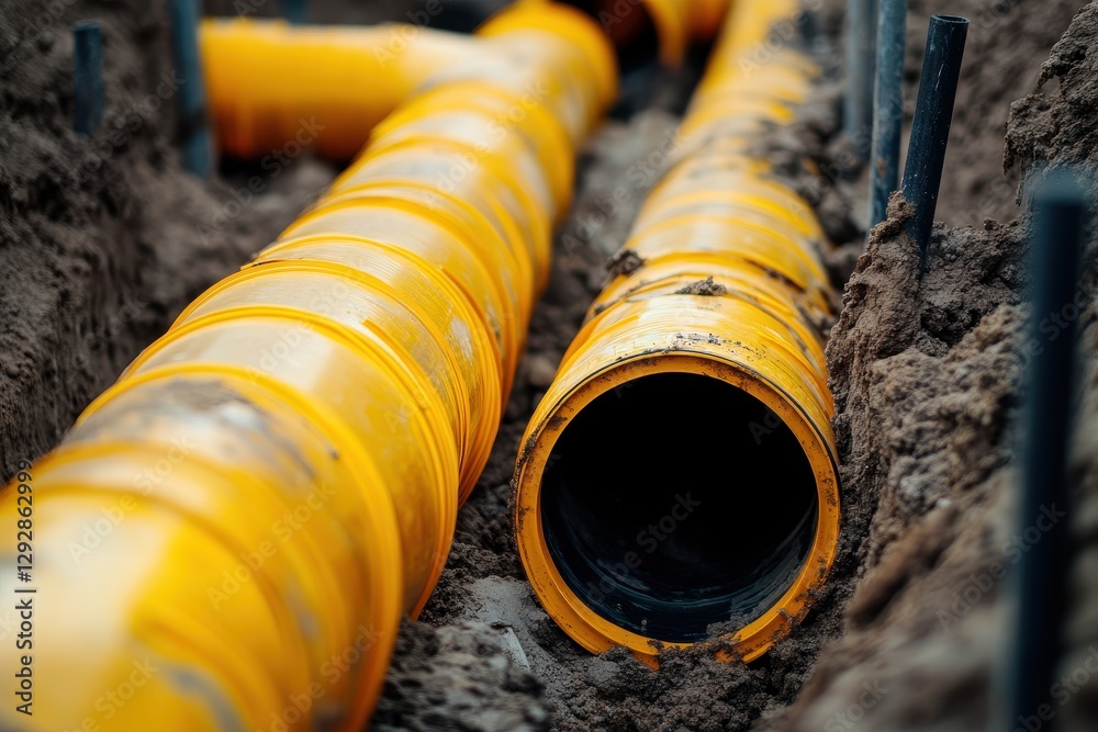 Connection of plastic sewer pipes Wastewater system for residential ...
