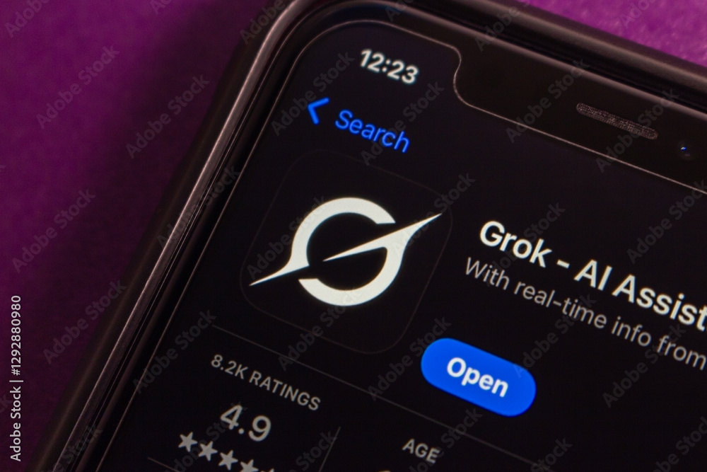 Mexico City, MEXICO - Feb 24 2025 : Grok app with a new logo displayed ...