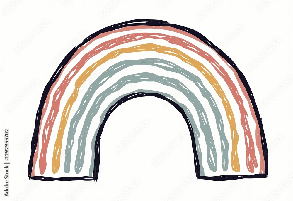 Unique Rainbow Clip Art: Edgy Designs with Thick Black Outlines for a ...