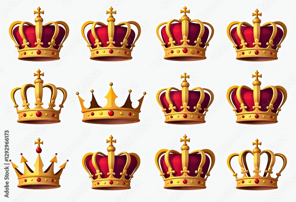 Elegant Crown Icons for Design: A Collection of Aristocratic Symbols ...