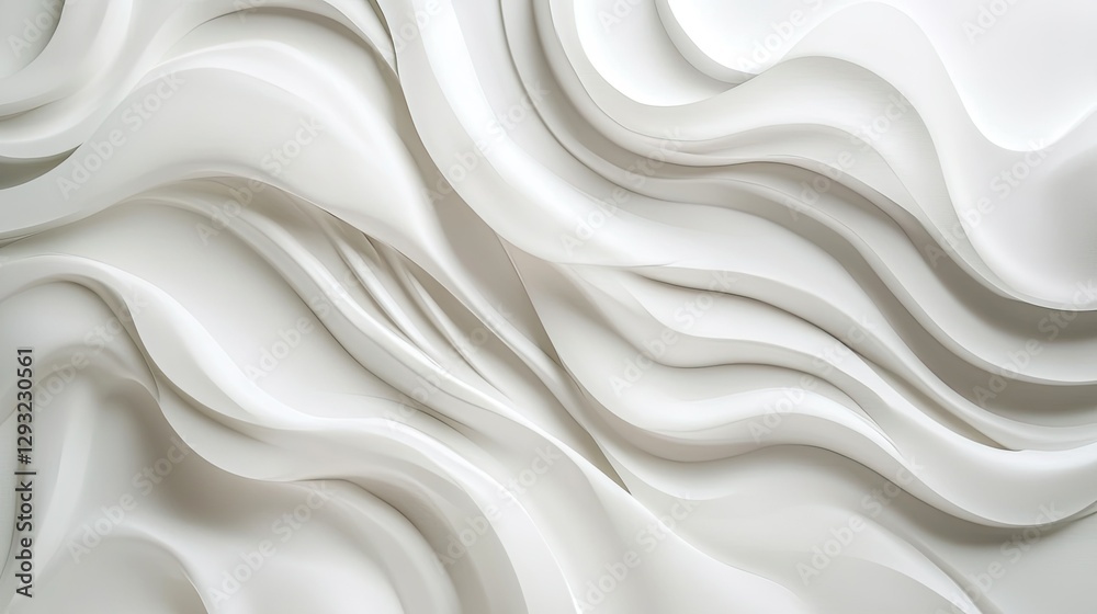 Simple modern white background with subtle, flowing curves and delicate ...