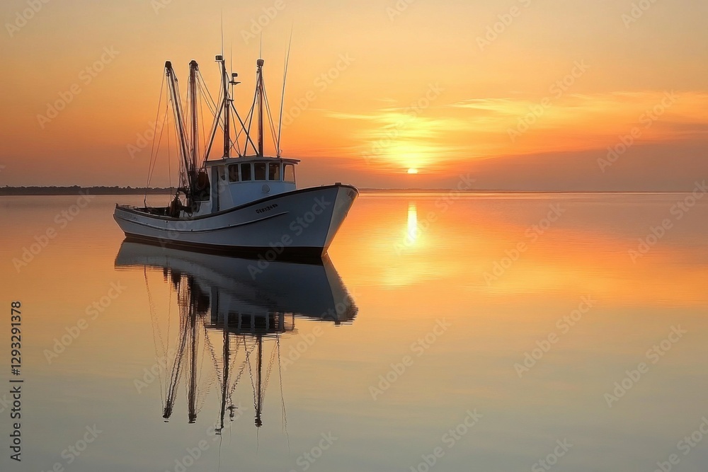 Shrimp Boat Docked at Port Royal Harbor, South Carolina. A Traditional ...