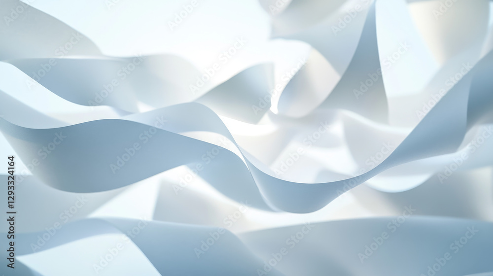 Flying white paper sheets. Realistic 3d vector illustration set of ...