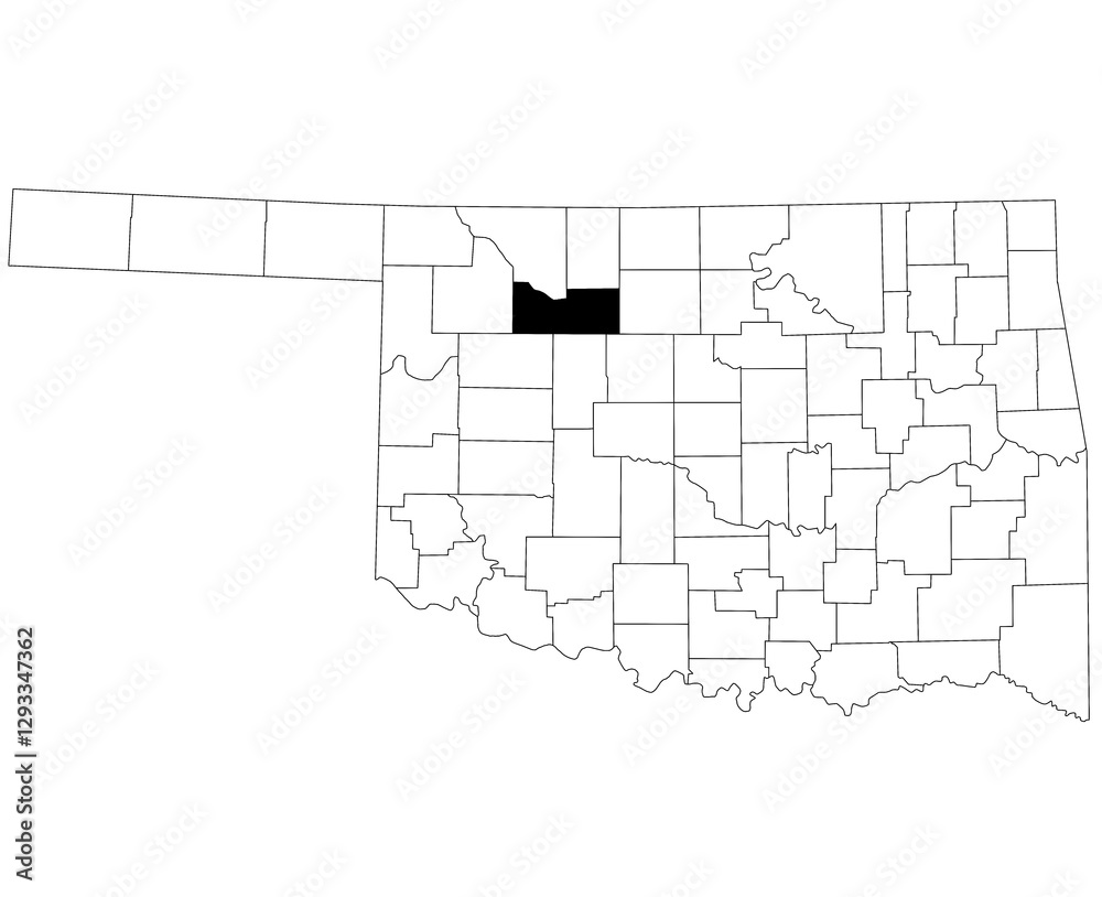 Map of Major County in Oklahoma state on white background. single ...