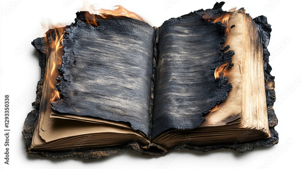 Burn craft paper borders, brown burnt pages with smoldering fire on ...