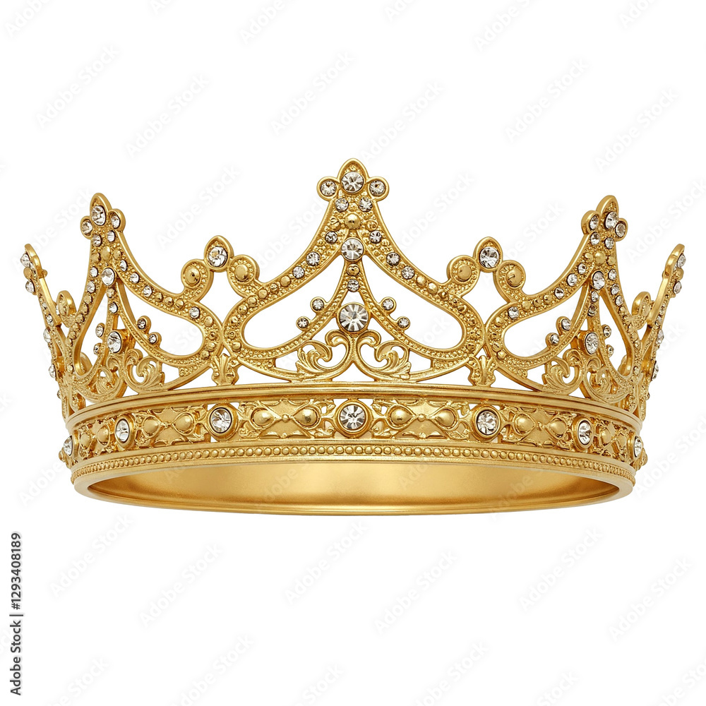 Luxurious Gold Crown on Transparent Background – A Symbol of Grandeur ...