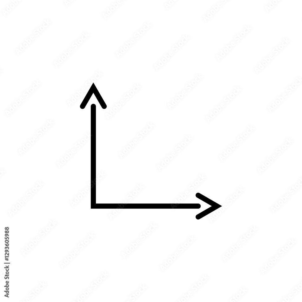 Double angle arrow. Right angle 90 degrees. Folded in half dual sided ...