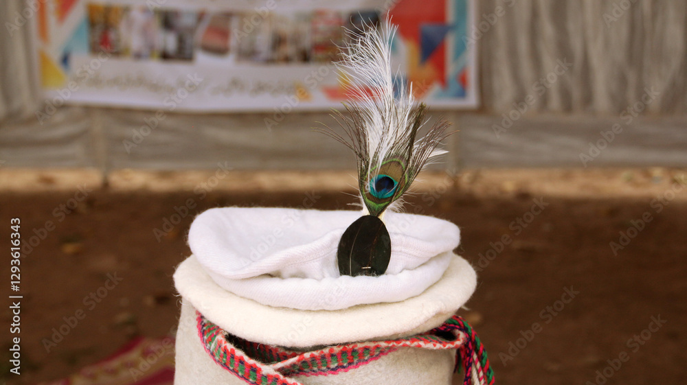 Traditional Pakol with Peacock Feather, traditional cap, pakol hat ...
